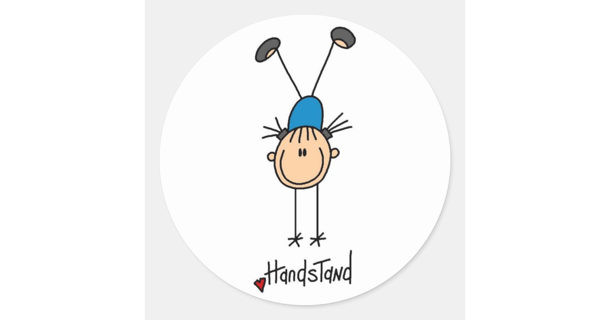 Stick Figure Girl Doing Handstands Stickers | Zazzle