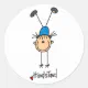 Stick Figure Girl Doing Handstands Stickers | Zazzle