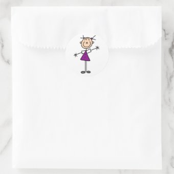 Stick Figure Girl Sticker | Zazzle