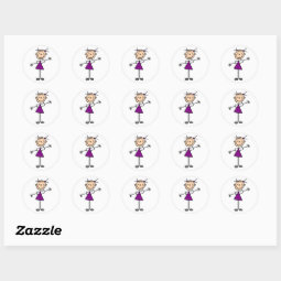 Stick Figure Girl Sticker | Zazzle