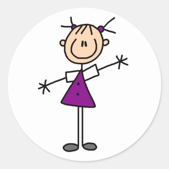 Stick Figure Girl Sticker | Zazzle.com