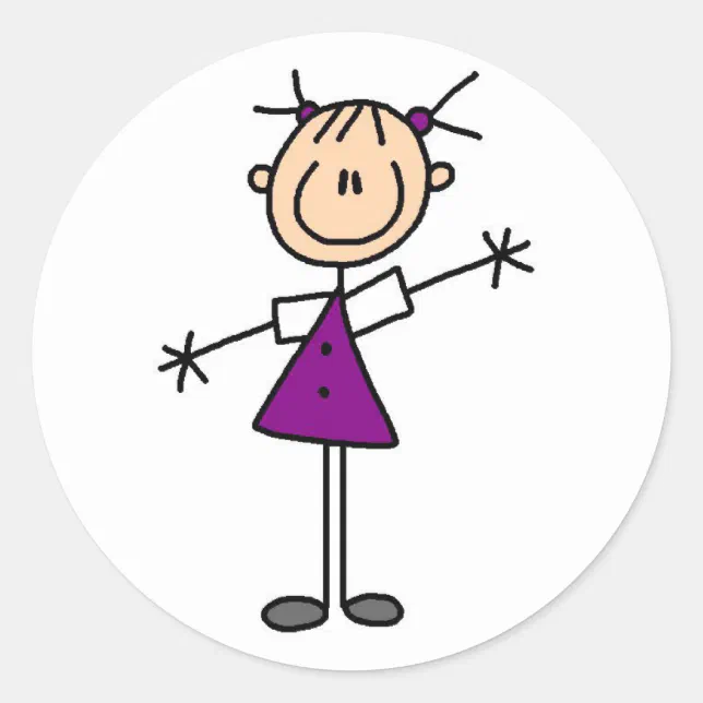 Stick Figure Girl Sticker | Zazzle