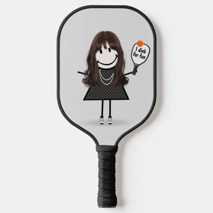 Stick Figure Girl with Pickleball Paddle | Zazzle