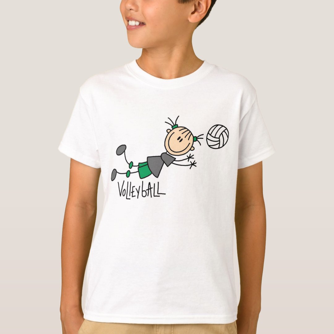 Stick Figure Girls Volleyball T-shirts | Zazzle