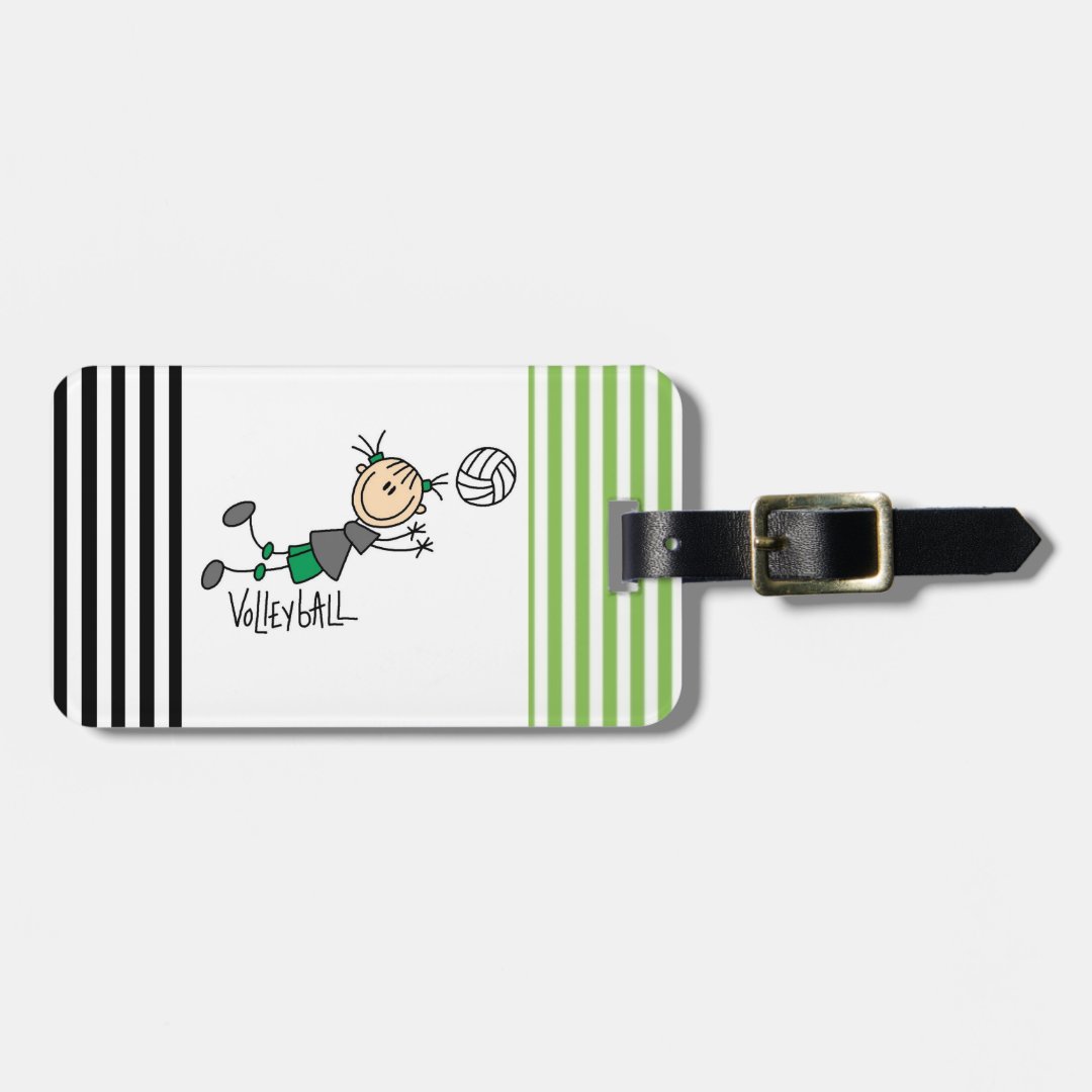 Stick Figure Girls Volleyball T-shirts and Gifts Luggage Tag | Zazzle