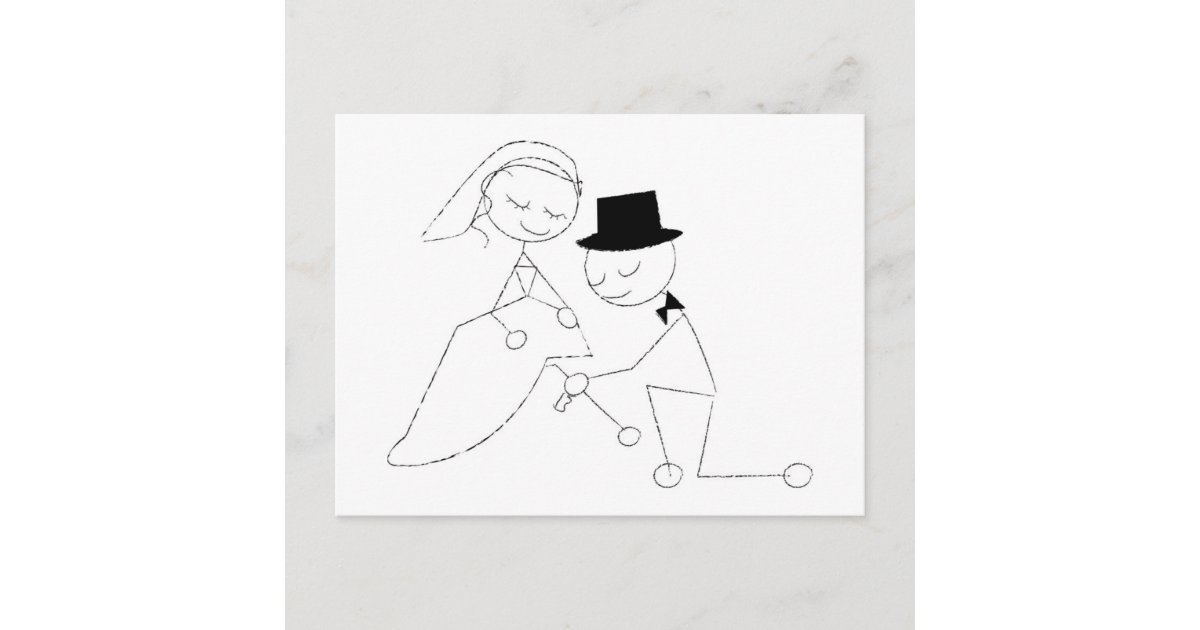 Stick Figure Groom with Garter Postcard | Zazzle