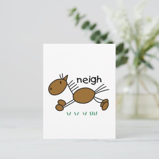 Stick Figure Horse Tshirts and Gifts Postcard | Zazzle