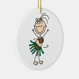 Stick Figure Hula Dance Ornament | Zazzle