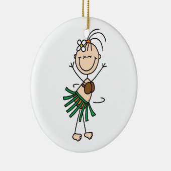 Stick Figure Hula Dance Ornament | Zazzle