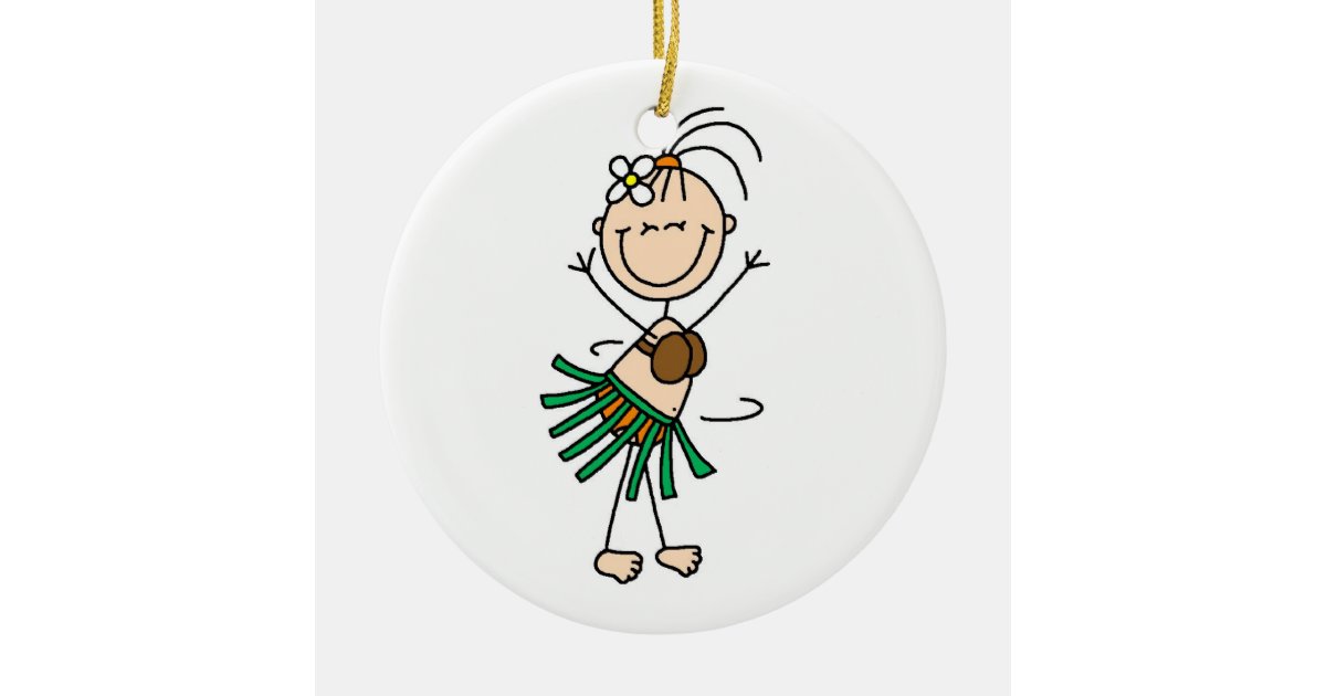 Stick Figure Hula Dance Ornament | Zazzle