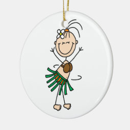 Stick Figure Hula Dance Ornament | Zazzle