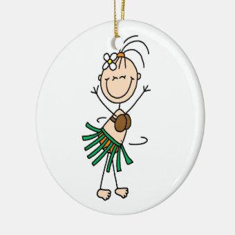 Stick Figure Hula Dance Ornament | Zazzle