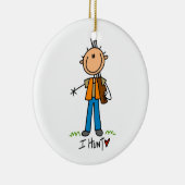 Stick Figure Hunter Ceramic Ornament | Zazzle