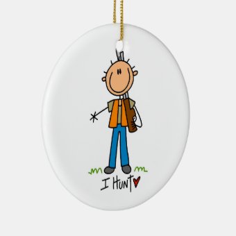 Stick Figure Hunter Ceramic Ornament | Zazzle