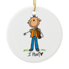 Stick Figure Hunter Ceramic Ornament | Zazzle
