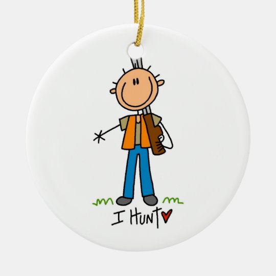 Stick Figure Hunter Ceramic Ornament | Zazzle.com