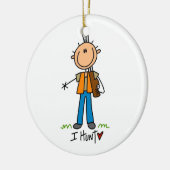 Stick Figure Hunter Ceramic Ornament | Zazzle