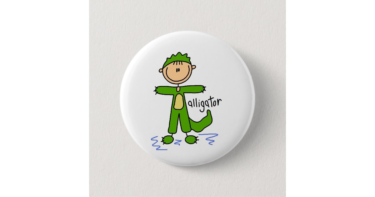 Stick Figure In Alligator Suit Button | Zazzle