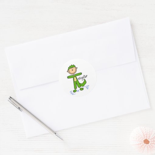 Stick Figure In Alligator Suit Sticker | Zazzle