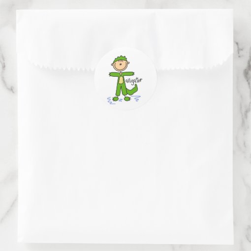 Stick Figure In Alligator Suit Sticker | Zazzle