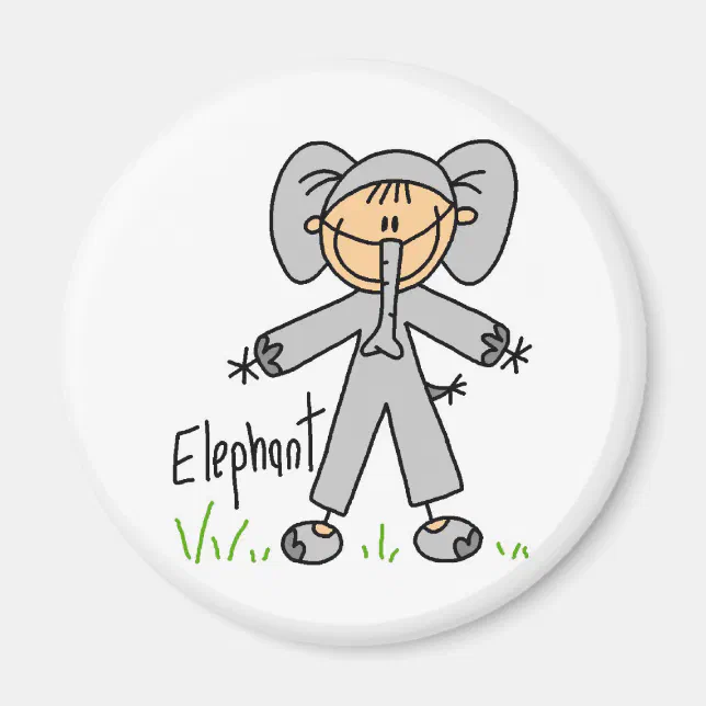 Stick Figure In Elephant Suit Magnet | Zazzle