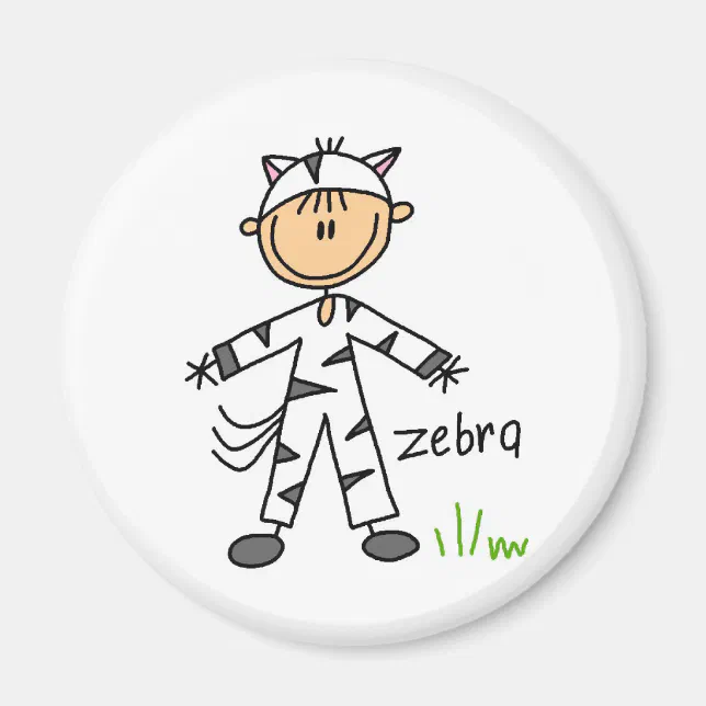 Stick Figure In Zebra Suit Magnet | Zazzle