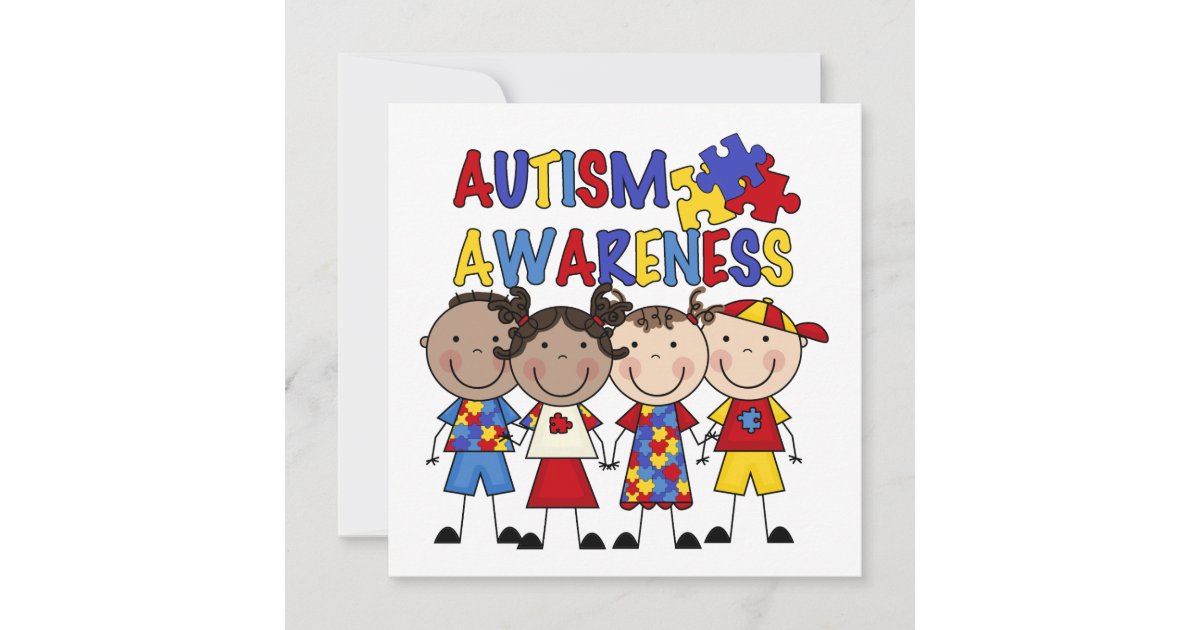 Stick Figure Kids Autism Awareness | Zazzle