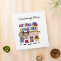 Stick Figure Kids Autism Awareness Binder | Zazzle