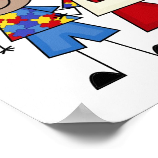 Stick Figure Kids Autism Awareness Poster | Zazzle