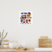 Stick Figure Kids Autism Awareness Poster | Zazzle