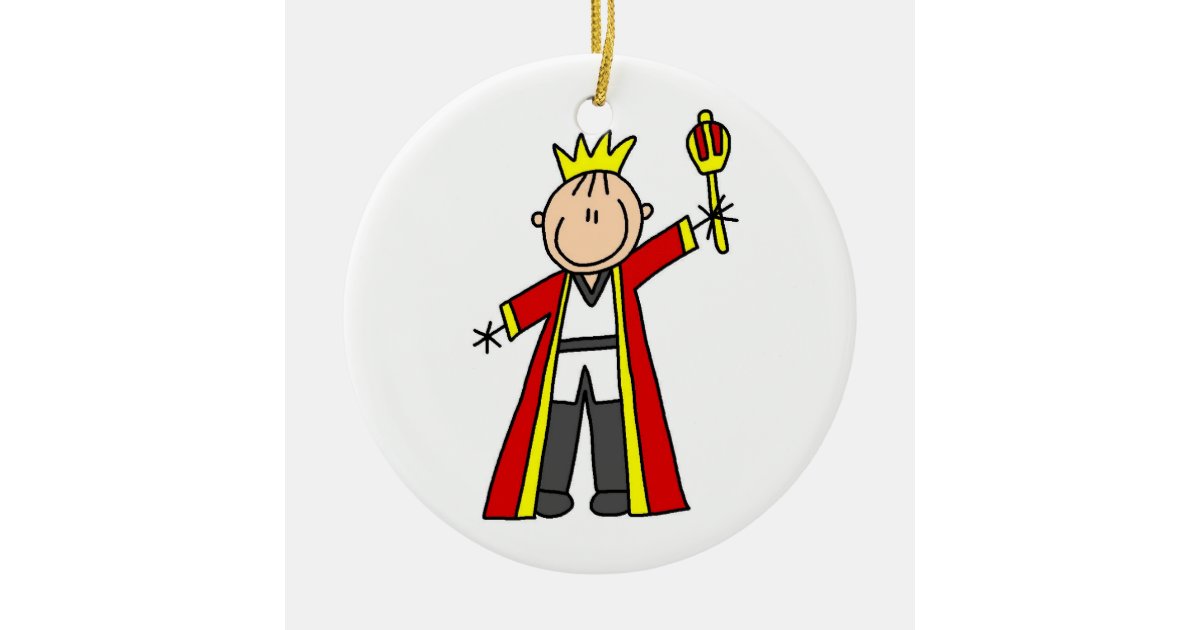 Stick Figure King Ceramic Ornament | Zazzle