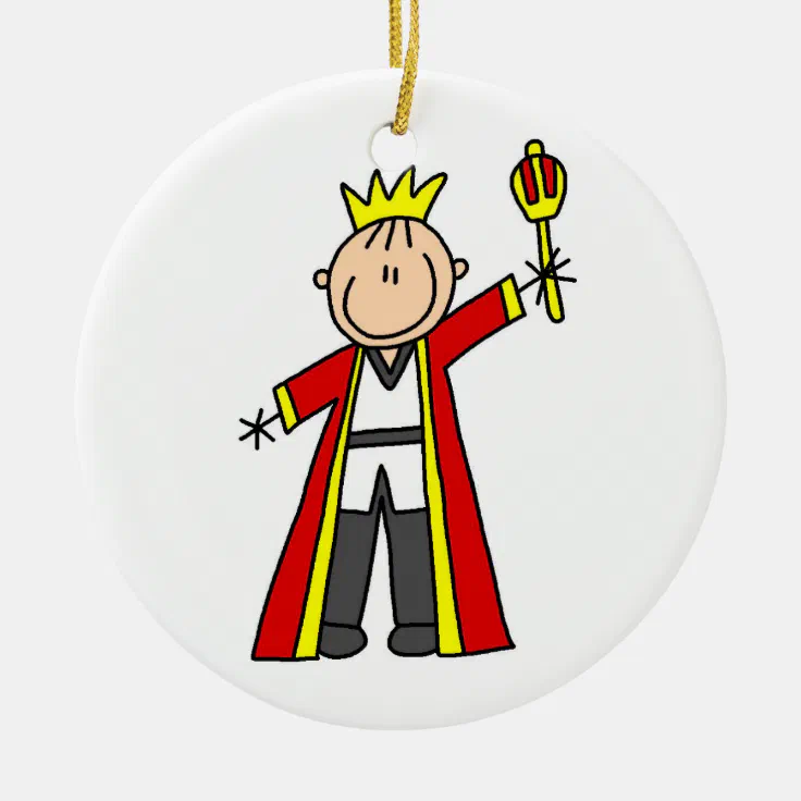 Stick Figure King Ceramic Ornament | Zazzle