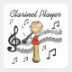 Stick Figure Male Clarinet Player Tshirts and Gift Square Sticker | Zazzle