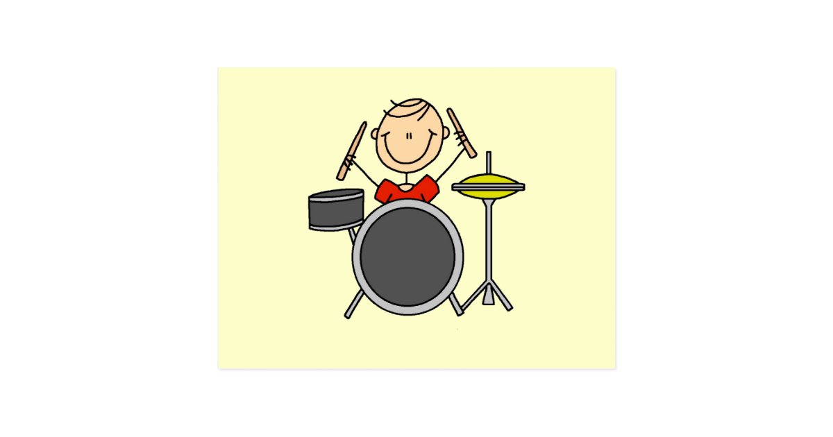 Stick Figure Male Drummer T-shirts and Gifts Postcard | Zazzle.com