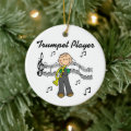 Stick Figure Male Trumpet Player T-shirts and GIft Ceramic Ornament ...