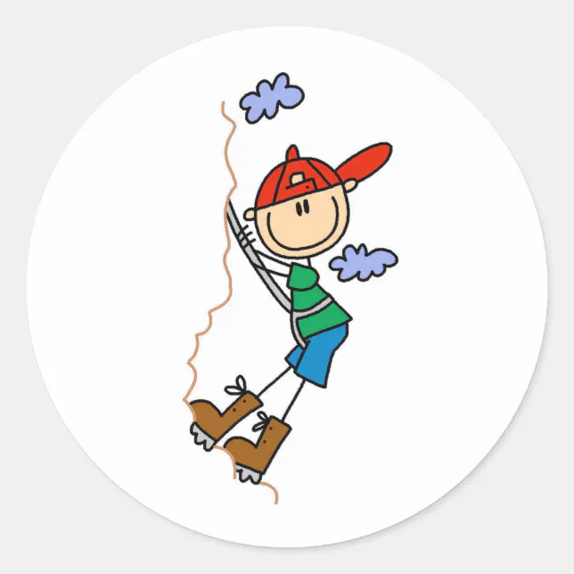 Stick Figure Mountain Climbing Stickers | Zazzle