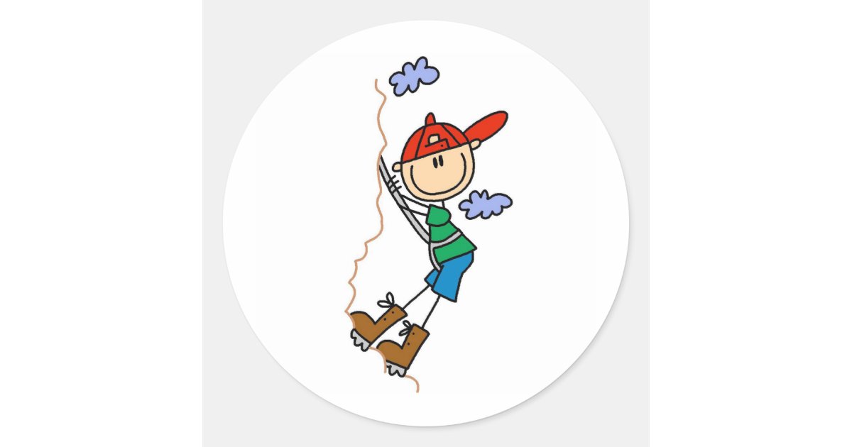 Stick Figure Mountain Climbing Stickers | Zazzle.com