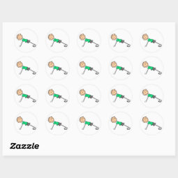 Stick Figure Push Ups Sticker | Zazzle