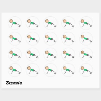 Stick Figure Push Ups Sticker | Zazzle