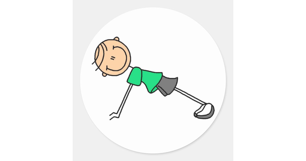 Stick Figure Push Ups Sticker | Zazzle.com