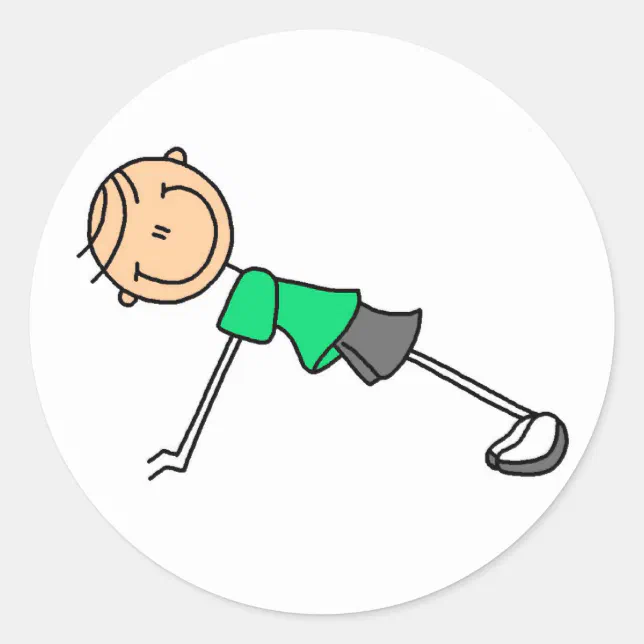 Stick Figure Push Ups Sticker | Zazzle