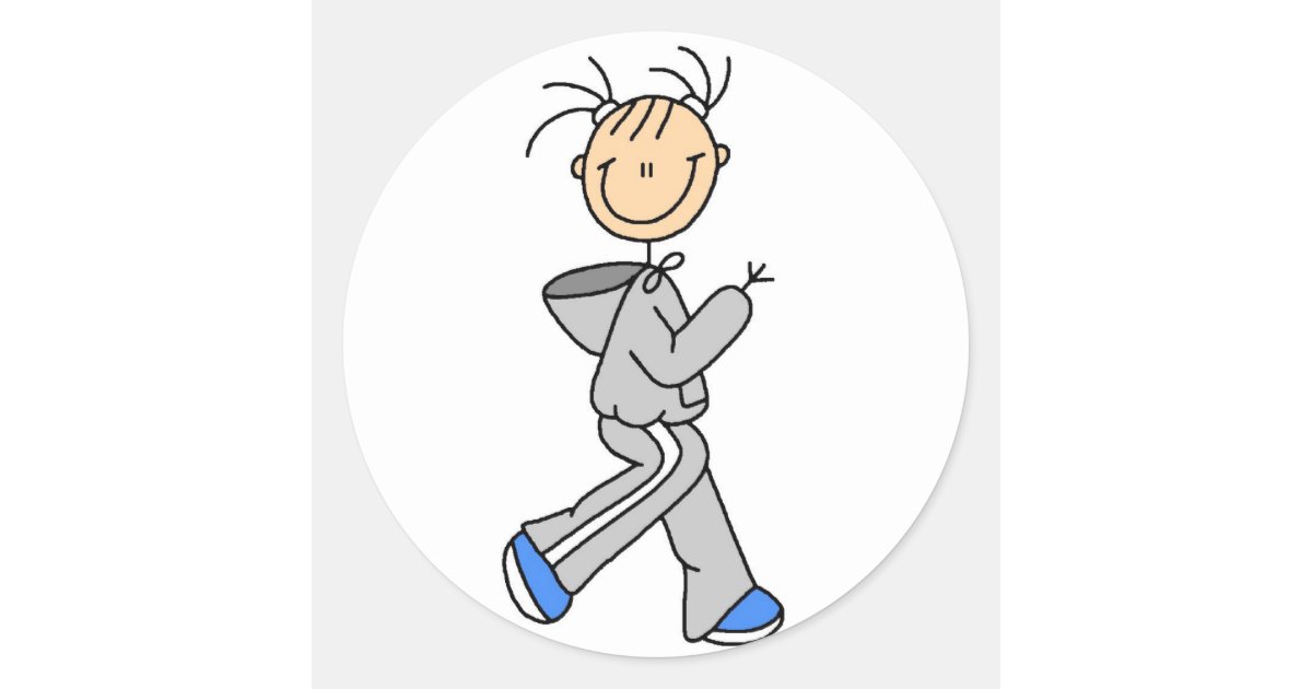 Stick Figure Running Sticker | Zazzle