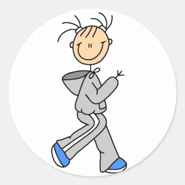 Stick Figure Running Sticker | Zazzle