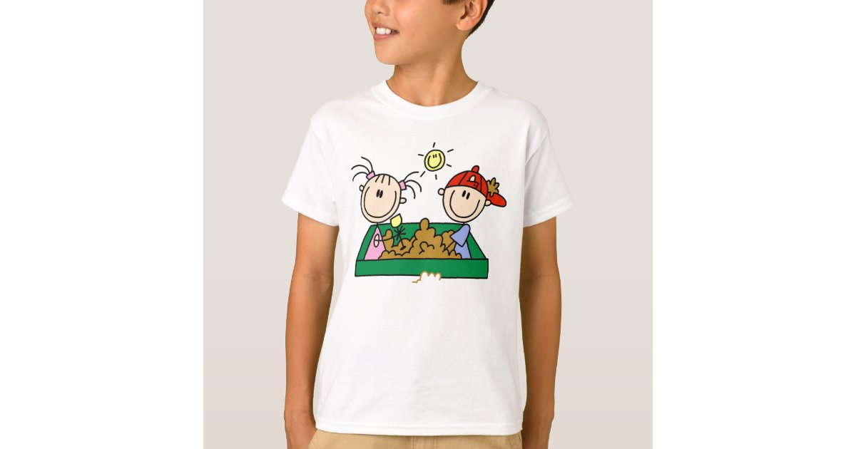 Stick Figure Sandbox Fun T-Shirt | Zazzle