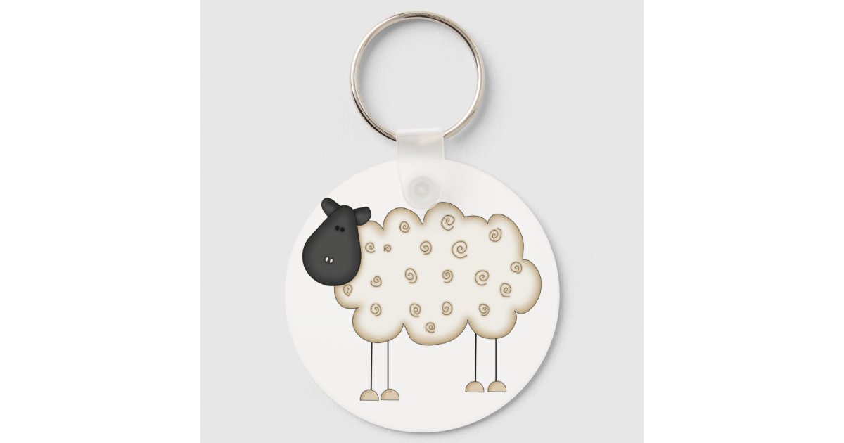 Stick Figure Sheep tshirts and Gifts Keychain | Zazzle