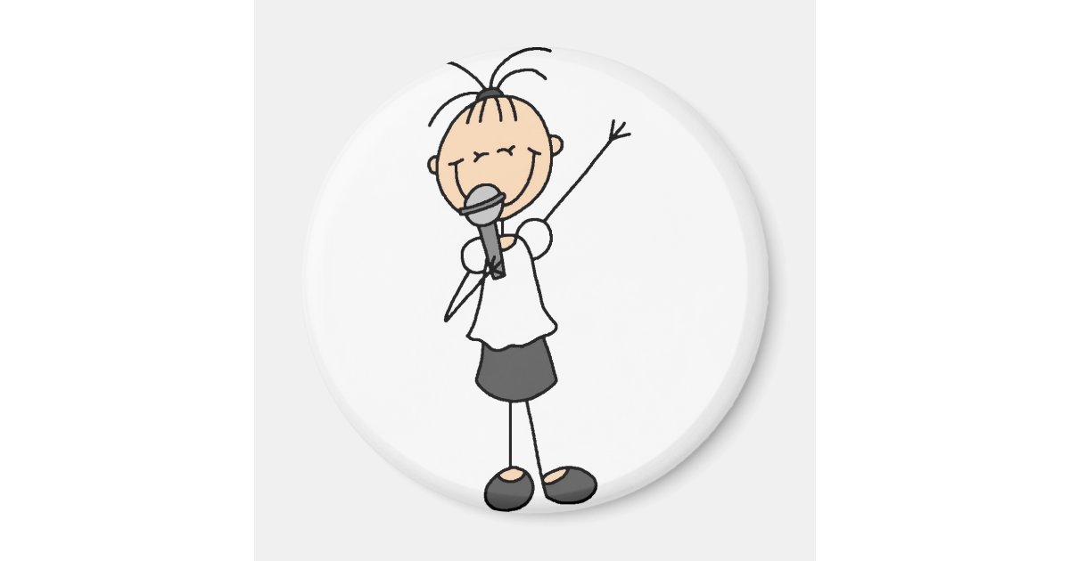 Stick Figure Singer Magnet | Zazzle