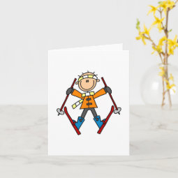 Stick Figure Skier T-shirts and Gifts Card | Zazzle