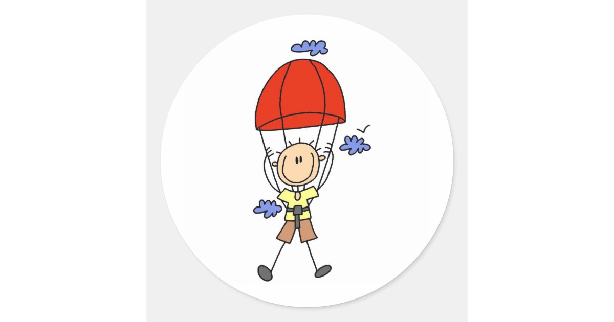 Stick Figure Sky Diver Stickers | Zazzle