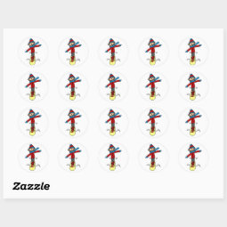 Stick Figure Snowboarding Classic Round Sticker | Zazzle