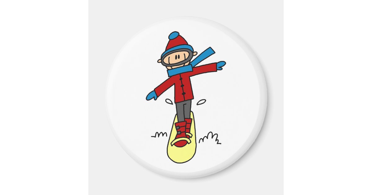 Stick Figure Snowboarding Magnet | Zazzle